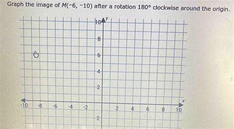 Graph The Image Of M 6 10 After A Rotation 180° Clockwise Around The Origin Coordinate