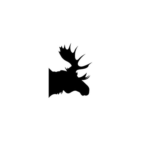 Premium Vector Moose Head Side View Silhouette Vector Illustration