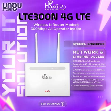 Jual Modem 4g Lte Hsairpo Lte300n Wireless N Router Modem 300mbps Modem All Operator 2 4ghz