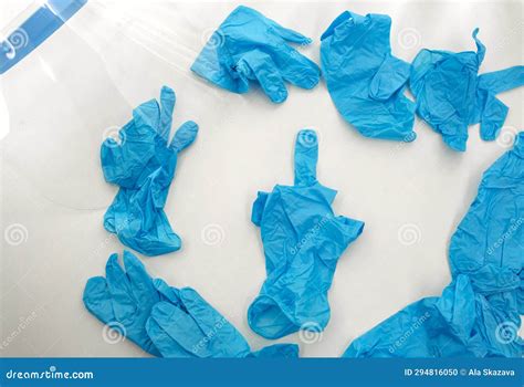 Medical Nitrile Glovestwo White Surgical Gloves Isolated On White
