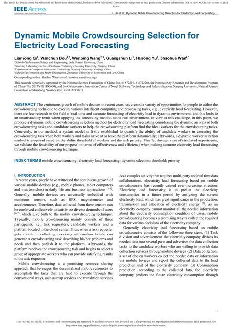Pdf Dynamic Mobile Crowdsourcing Selection For Electricity Load