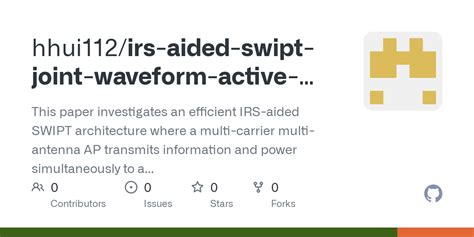 Github Hhui112 Irs Aided Swipt Joint Waveform Active And Passive Beamforming Design This