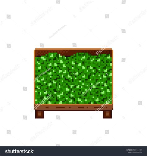 Wooden Crate Pixel Art Fruit Vegetable Stock Vector Royalty Free