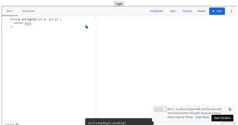 Injecting Dartpad Codesandbox
