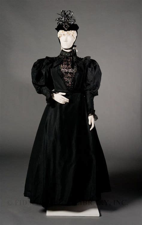 1894 1896 Mourning Ensemble Via The Fidm Museum 1890s Fashion