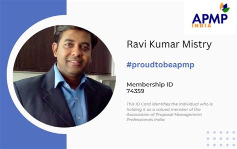 Apmpindia Proudtobe Ravi Kumar Mistry