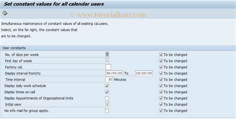 SSCA1 SAP Tcode Appointment Calendar Administration