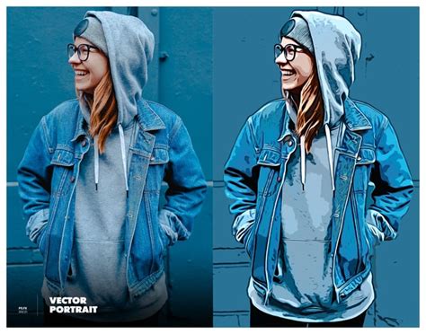 Vector Portrait Photoshop Action Actions And Presets Including Vector