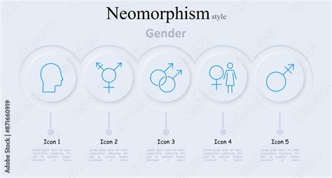 Gender Set Icon Human Head Gender Symbols Double Male Symbol Male