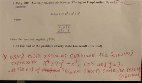 solved 3 using mips assembly evaluate the following 3rd