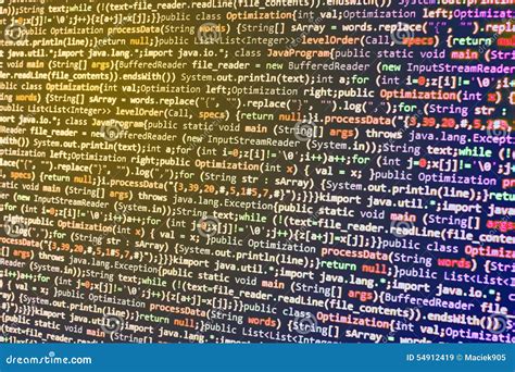 Programming Coding Source Code Screen Stock Illustration