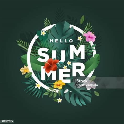 안녕하세요 여름 벡터 일러스트 레이 션 배경 모바일 및 소셜 미디어 배너 여름 카드 파티 초대장 서식 파일에 대 한 0명에 대한 스톡 벡터 아트 및 기타 이미지 Istock