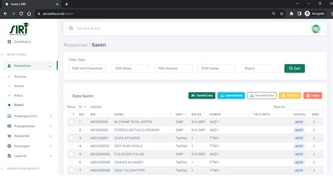 Portofolio Details Sistem Informasi Santri Siri