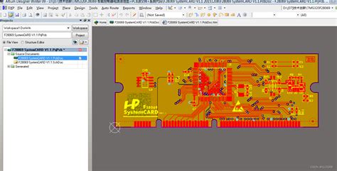 基于tms320f28069 设计systemcard应用dsp硬件控制板（原理图pcb）工程文件，ad09设计的工程文件f28069的