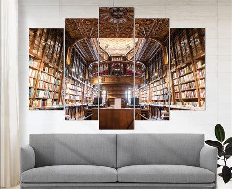 Library Canvas Print Library Wall Art Library In Porto Etsy Australia