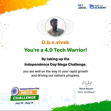 Vivek Devarakonda On Linkedin Nxtwave Ccbpian Consistency
