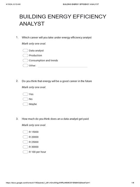 Energy Analyst Career Insights Pdf Efficient Energy Use Nature