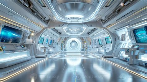 Ai Generated Modern Futuristic Minimalist Design Of A Spaceship Interior With A Modern Aesthetic