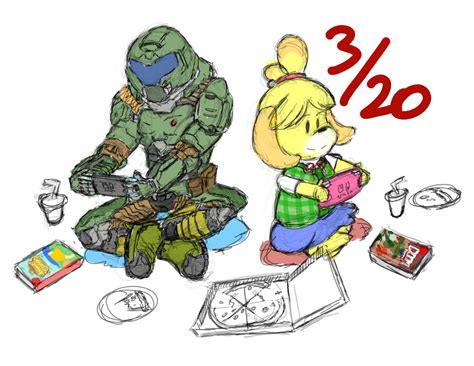 Doomguy And Isabelle By Limitbreakfull On Deviantart