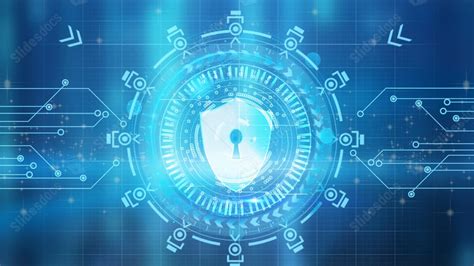 Technology Security Lock Blue Atmospheric Light Spot Powerpoint