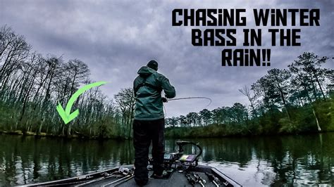 Chasing Late Winter Bass In The Pouring Rain Winter Bass Fishing