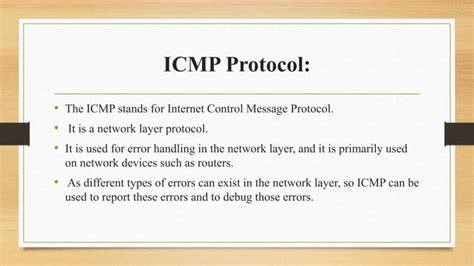 Icmp Error Reporting Icmp Protocols Pptx