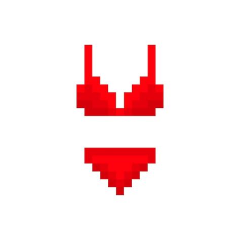 Premium Vector Pixel Red Female Panties And Bra Template