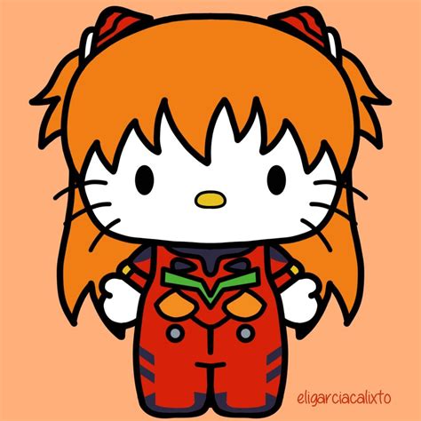 Hello Kitty X Evangelion Asuka Icon Personajes De Anime Personajes
