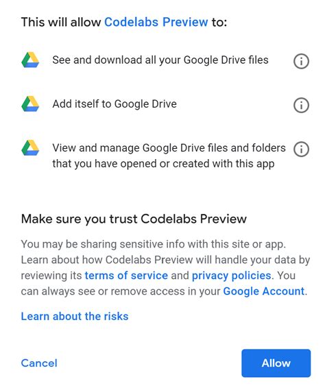 Codelab Needs Login And Access To GDrive Issue 55 TarikHuber