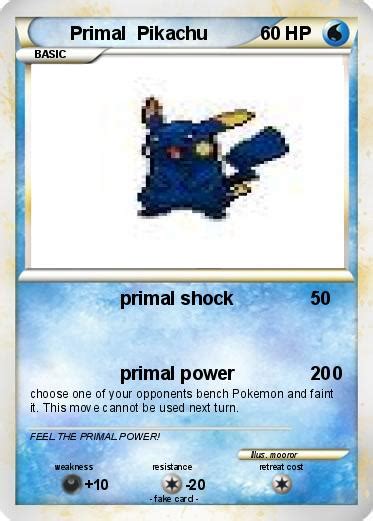 Pokémon Primal Pikachu 2 2 Primal Shock My Pokemon Card