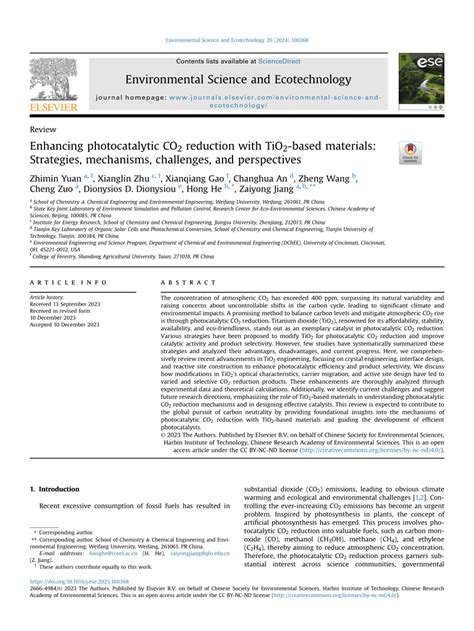 Pdf Enhancing Photocatalytic Co2 Reduction With Tio2 Based Materials