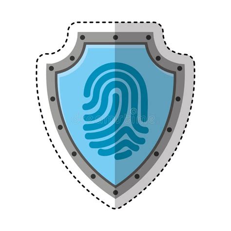 Shield Fingerprint Isolated Stock Illustration Illustration Of Lock
