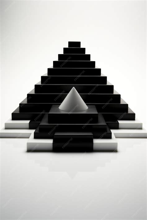 抽象的な黒と白の幾何学的な背景の 3 D レンダリング Ai生成画像