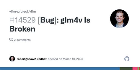 [bug] glm4v is broken · issue 14529 · vllm project vllm · github