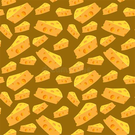 Abstract Seamless Pattern With Slices Of Cheese Stock Vector
