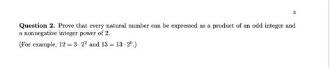 Solved Question Prove That Every Natural Number Can Be Chegg