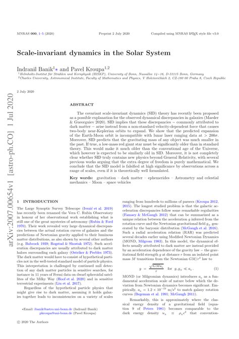 pdf scale invariant dynamics in the solar system