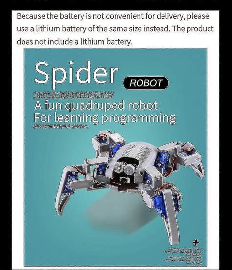 bionic quadruped spider robot kit for arduino wifi diy stem crawling