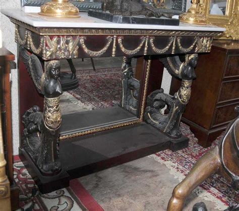 French Empire Sphinx Console Table Mirrored Tables
