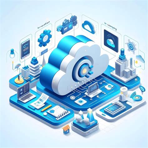 3d Flat Icon As Cloud Computing Innovation And Future Technology With Futuristic Elements