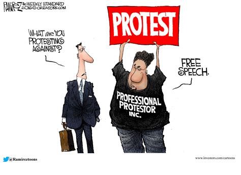 Editorial Cartoon Us Protesting Free Speech 2016 The Week