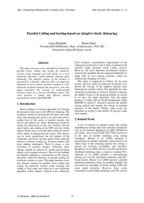Parallel Culling And Sorting Based On Adaptive Static Balancing