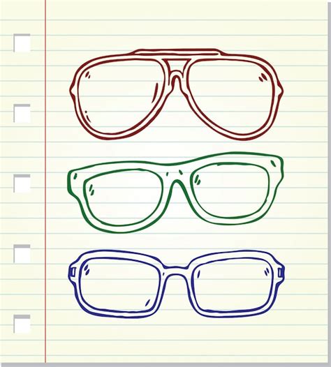 Premium Vector Doodle Style Sunglasses Isolated