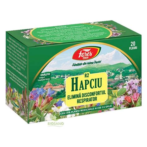 Ceai Hapciu Elimina Disconfortul Respirator R2 20pl Fares Pret 7 20 Lei