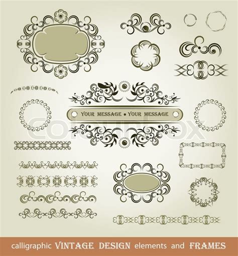 Set Of Calligraphy Elements Pattern Stock Vector Colourbox