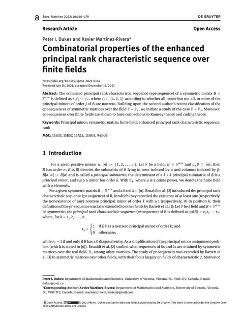 Pdf Combinatorial Properties Of The Enhanced Principal Rank Characteristic Sequence Over