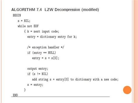 Multimedia Lossless Compression Algorithms Ppt