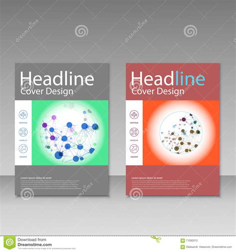 Vector Abstract Molecular Structure Brochure Template Design Stock Vector Illustration Of