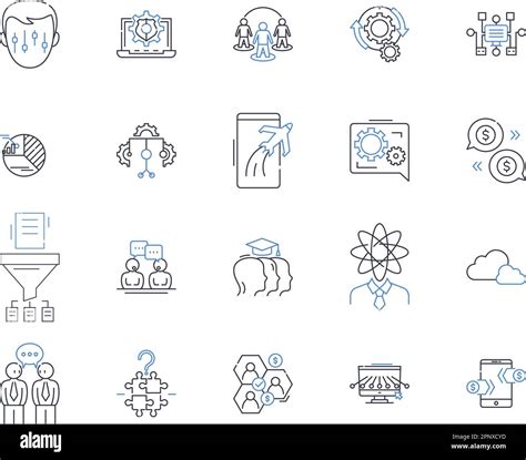 Concatenation Line Icons Collection Joining Merging Linking