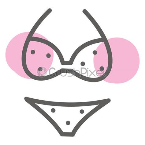 Pink Bikini Illustration Vector On A White Background Stock Vector